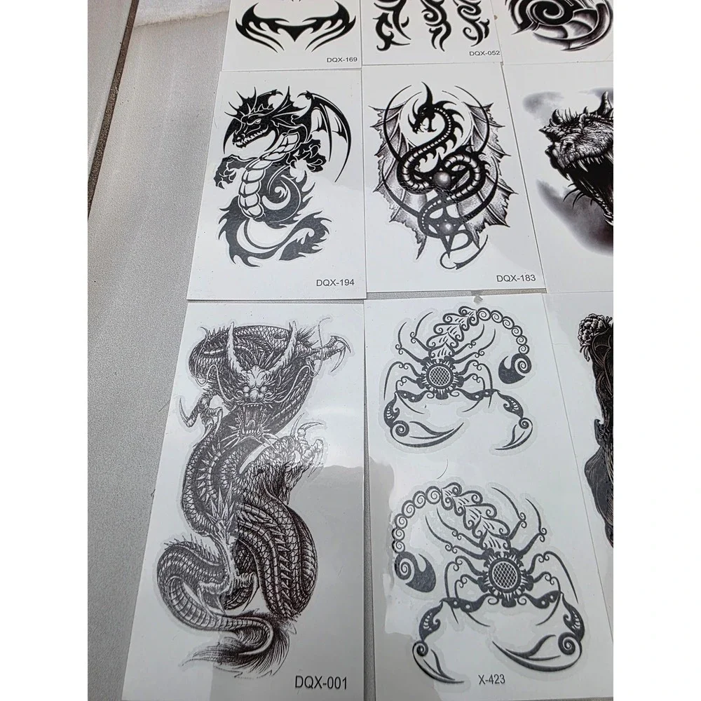Unbranded | Makeup | 6 Pack Temporary Tattoos Black Tribal Dragon Skull ...